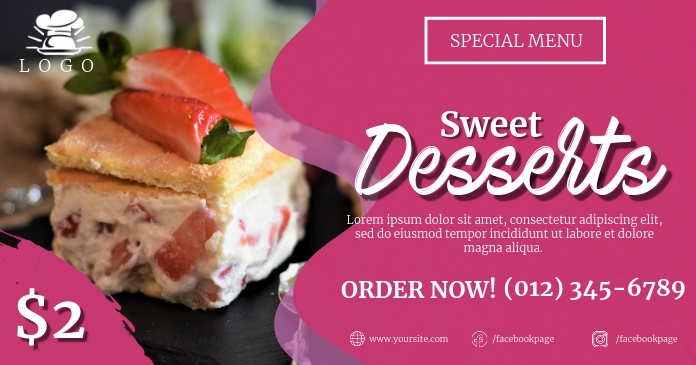 Sweet Desserts Social Media Template | PosterMyWall