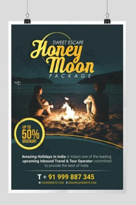 Plantilla de Sweet Escape Honeymoon Pacage Poster | PosterMyWall