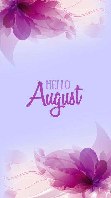 Copy of sweet purple hello august | PosterMyWall
