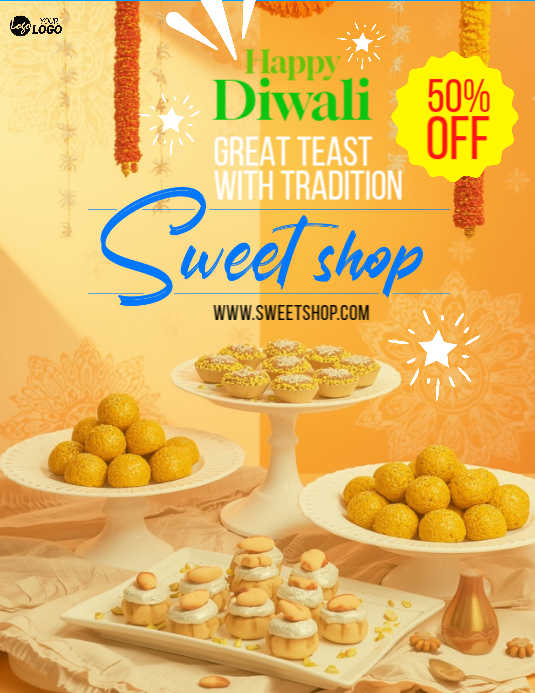 Sweet Shop Diwali Offer Flyer Template | PosterMyWall