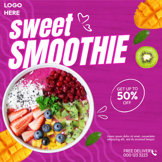 Sweet Smoothie Ads Template | PosterMyWall