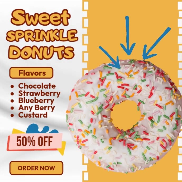 Sweet Sprinkle Donuts Template | PosterMyWall