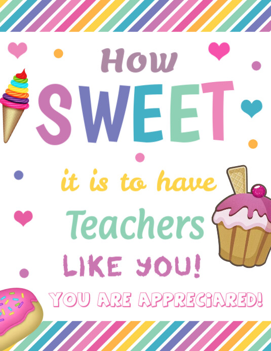 Sweet Teacher Appreciation Printable Sign Template | PosterMyWall