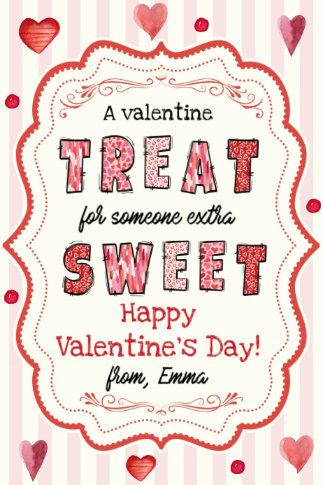 Sweet Treat Valentine Gift Tag Template | PosterMyWall