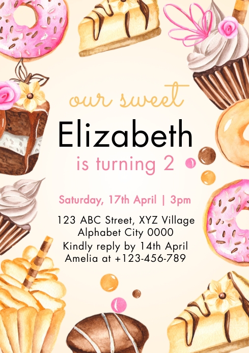 Sweets Birthday Invitation Template | PosterMyWall