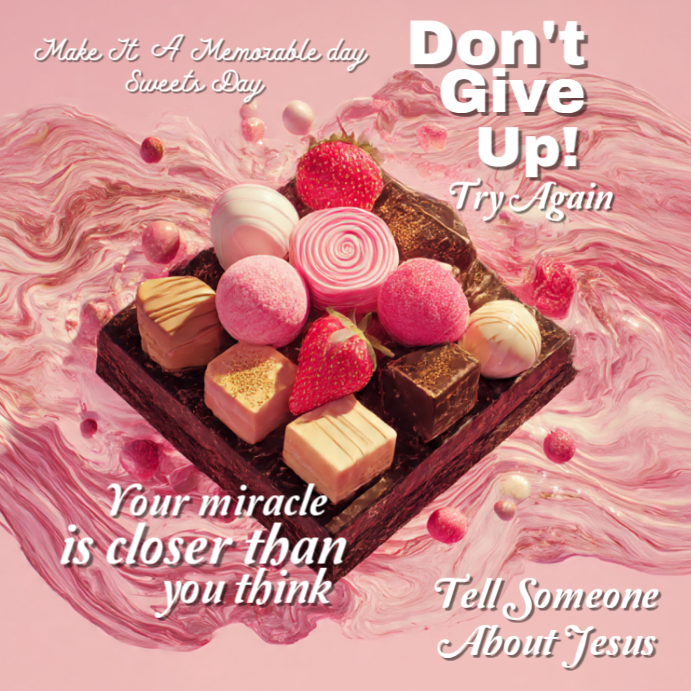 Sweets Typographic Make It A Memorable Day Don't Give Up Instagram Post ...