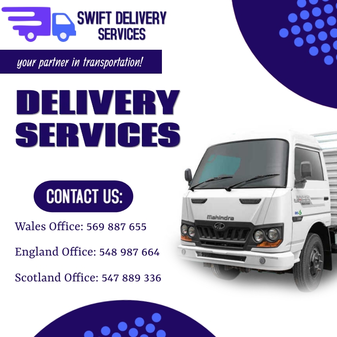 SWIFT DELIVERY SERVICES POSTER Template | PosterMyWall