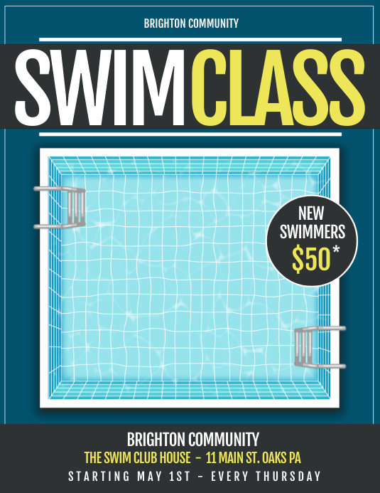 Swim Class Template | PosterMyWall
