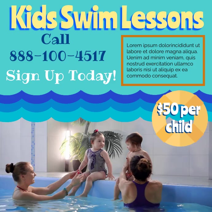 Swim lessons Template | PosterMyWall