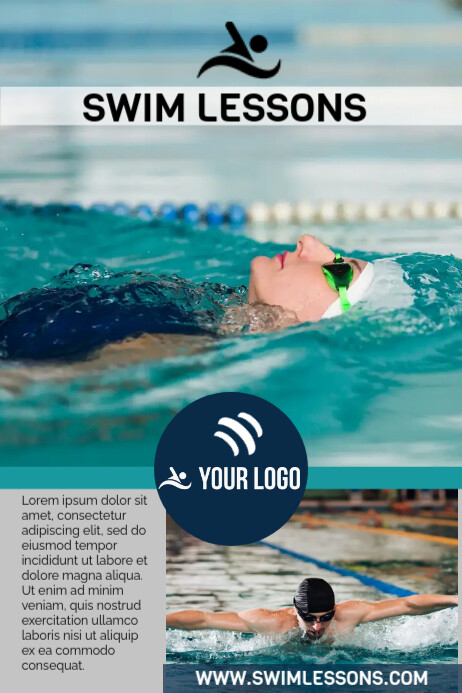 SWIM LESSONS Template | PosterMyWall