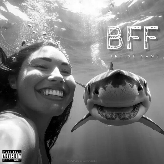 Plantilla de swim with sharks Album Cover, pop,rock | PosterMyWall