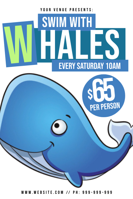 Copy of Swim With Whales Poster | PosterMyWall