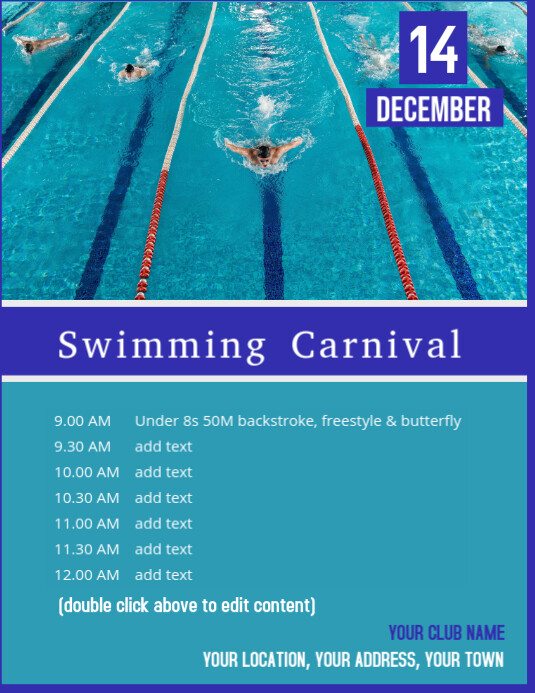 Swimming Carnival Template | PosterMyWall