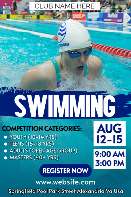 Swimming Contest Poster Template | PosterMyWall