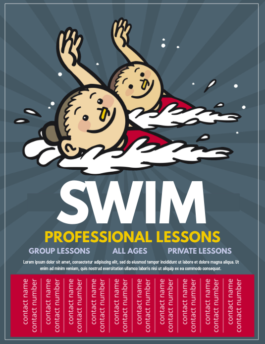 Copy of Swimming Lesson | PosterMyWall