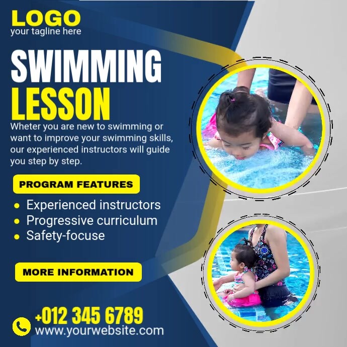 Swimming Lesson Template | PosterMyWall