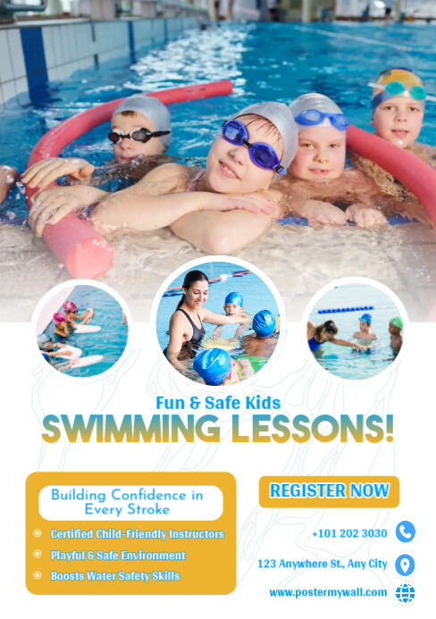 Swimming Lessons Template | PosterMyWall