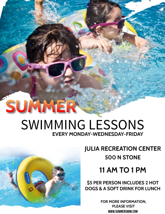 SWIMMING LESSONS Template | PosterMyWall