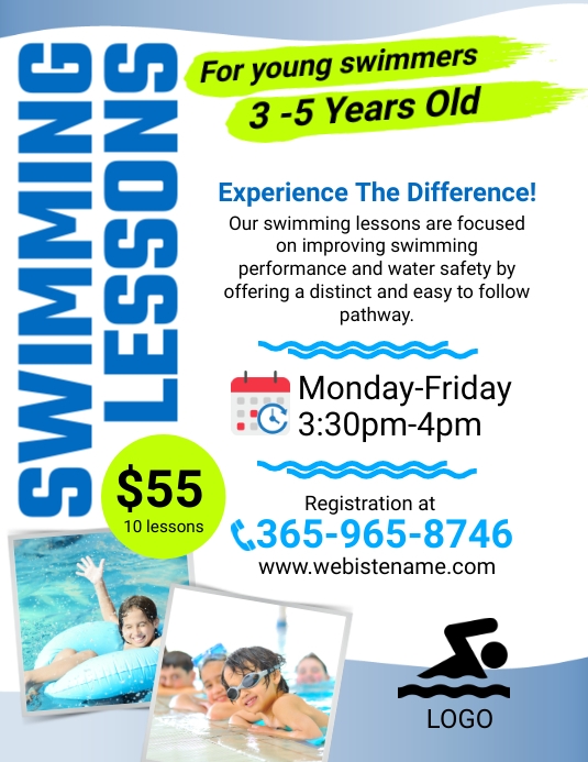Swimming Lessons Flyer Template | PosterMyWall