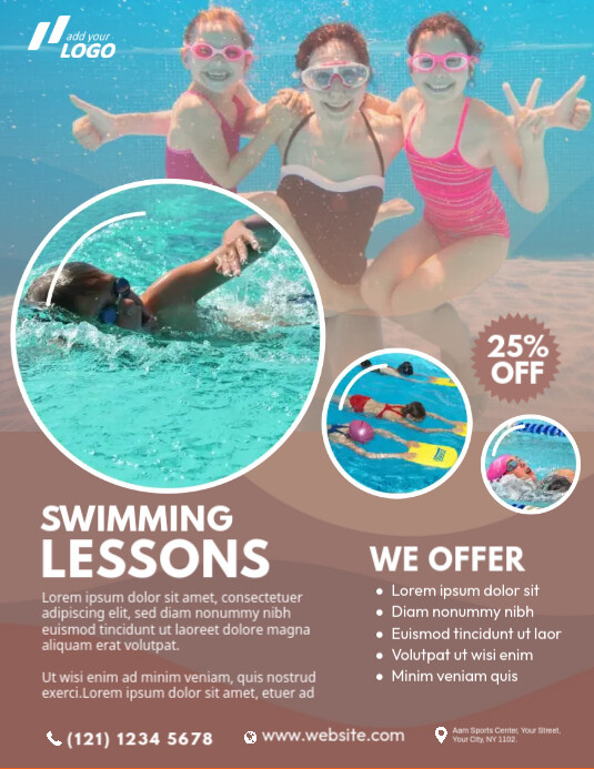 Swimming Lessons Flyer Template | PosterMyWall