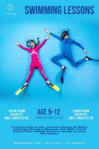 Swimming Lessons Poster Template | PosterMyWall