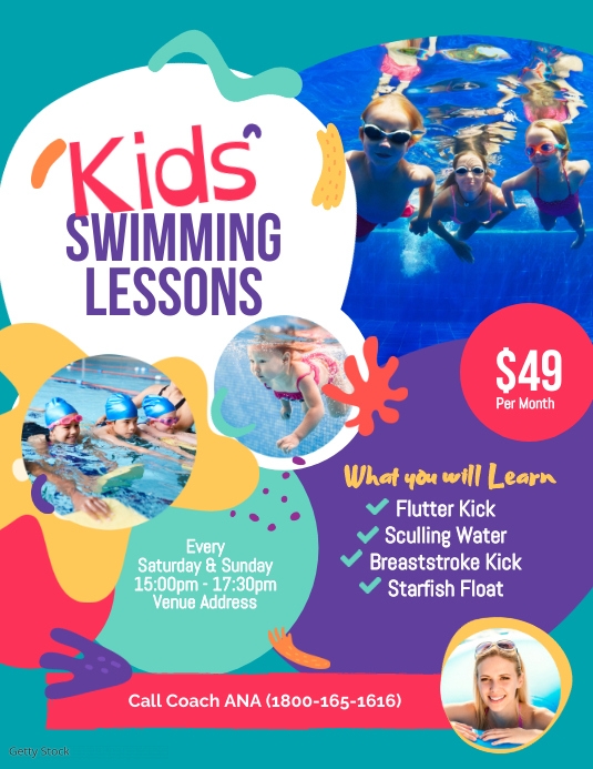 Swemlesse Vir Brosjure vir Kinders templaat | PosterMyWall