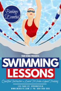 swimming lessons flyer template | PosterMyWall