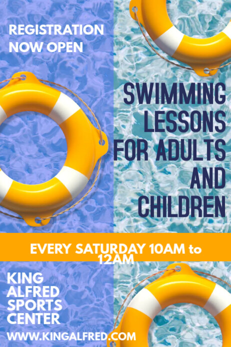 Swimming Lessons Poster Template | PosterMyWall