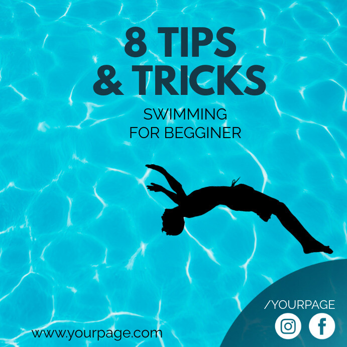 Swimming Lessons Social Media Ad Template | PosterMyWall