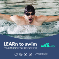 Swimming Lessons Social Media Ad Template | PosterMyWall