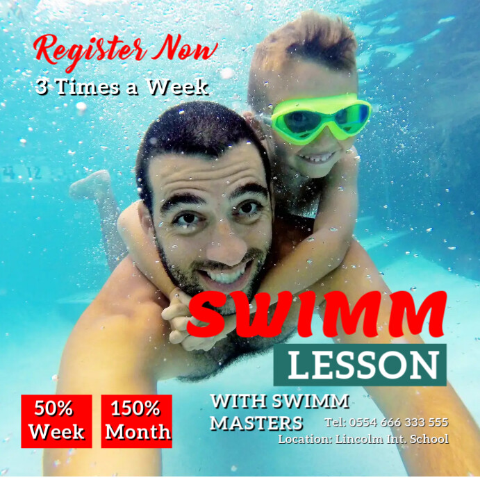 swimming lessons3 Template | PosterMyWall