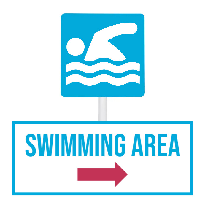 Swimming pool area direction sign post Template | PosterMyWall