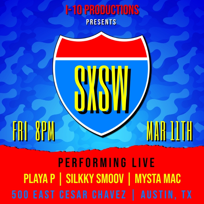 Copy of SXSW CONCERT TOUR MUSIC FLYER TEMPLATE | PosterMyWall