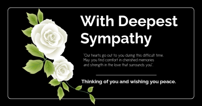 Sympathy Card — Elegant Condolence Message Template | Editable Facebook ...