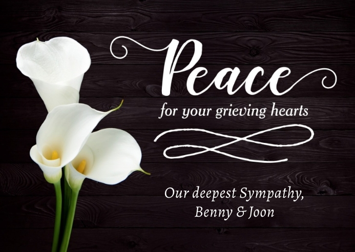 Plantilla de Sympathy Card Calla Lilies | PosterMyWall