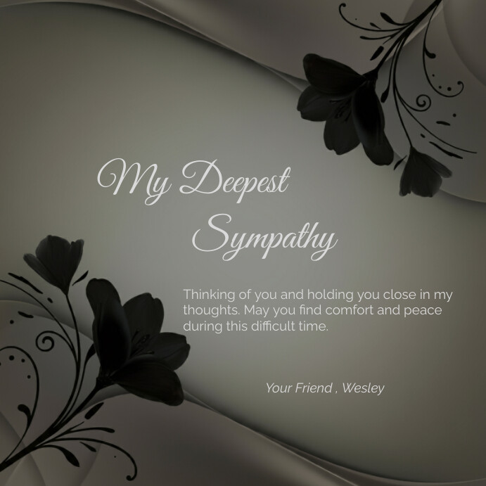 Copy of sympathy condolences card template | PosterMyWall