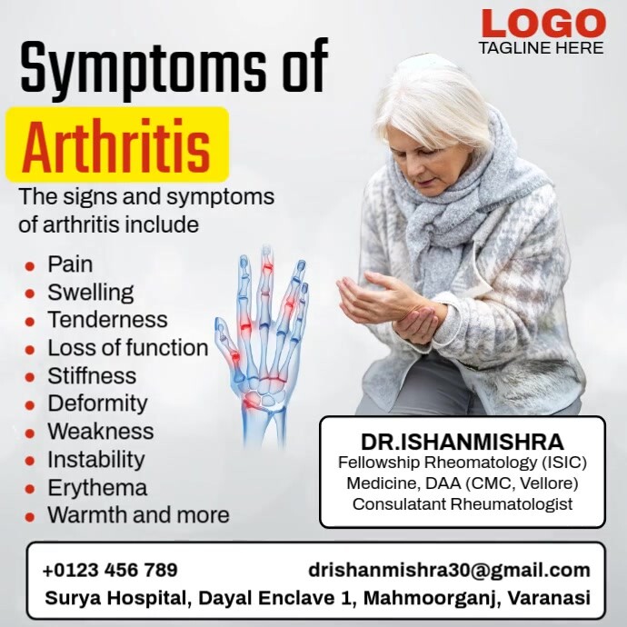 Symptoms Of Arthritis Template | PosterMyWall