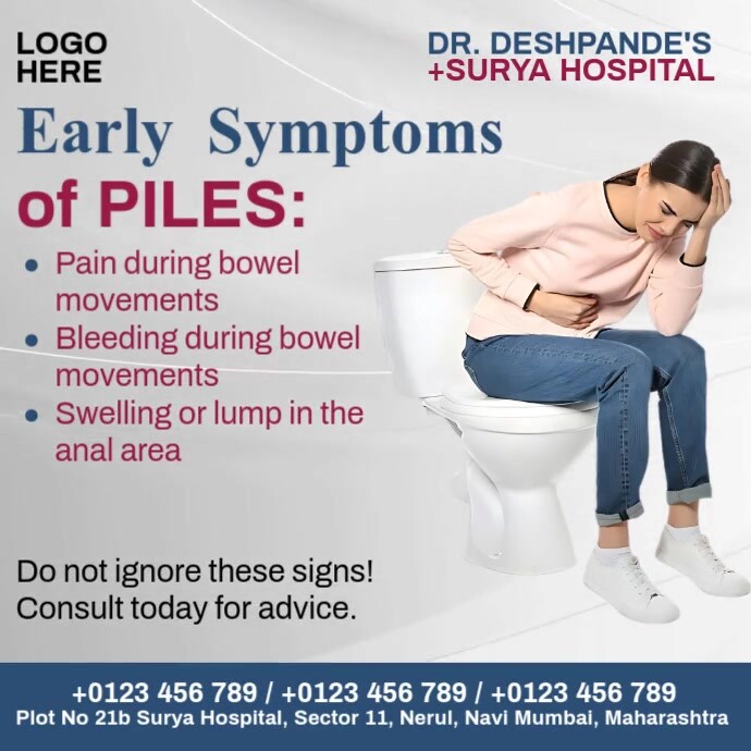 Plantilla de Symptoms Of Piles | PosterMyWall