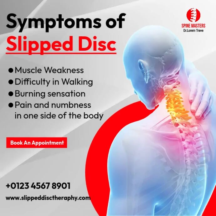 Symptoms Of Slipped Disc Template | PosterMyWall
