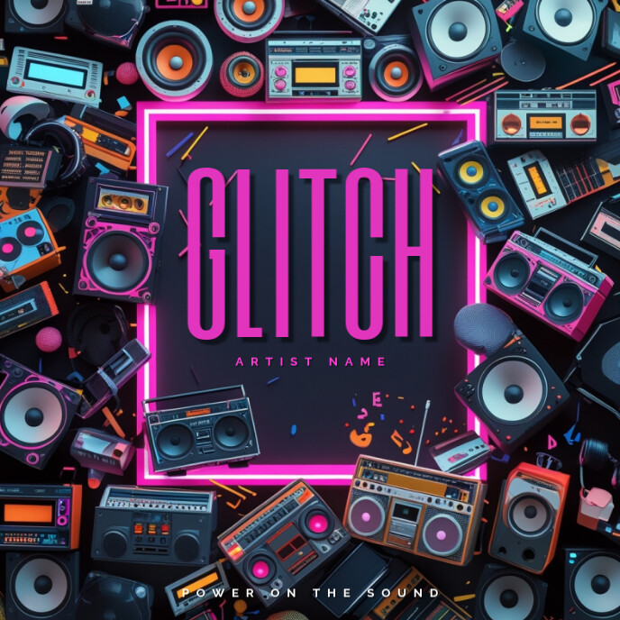 Plantilla de Synthwave Official Music Drop Album Cover – Maximalist ...