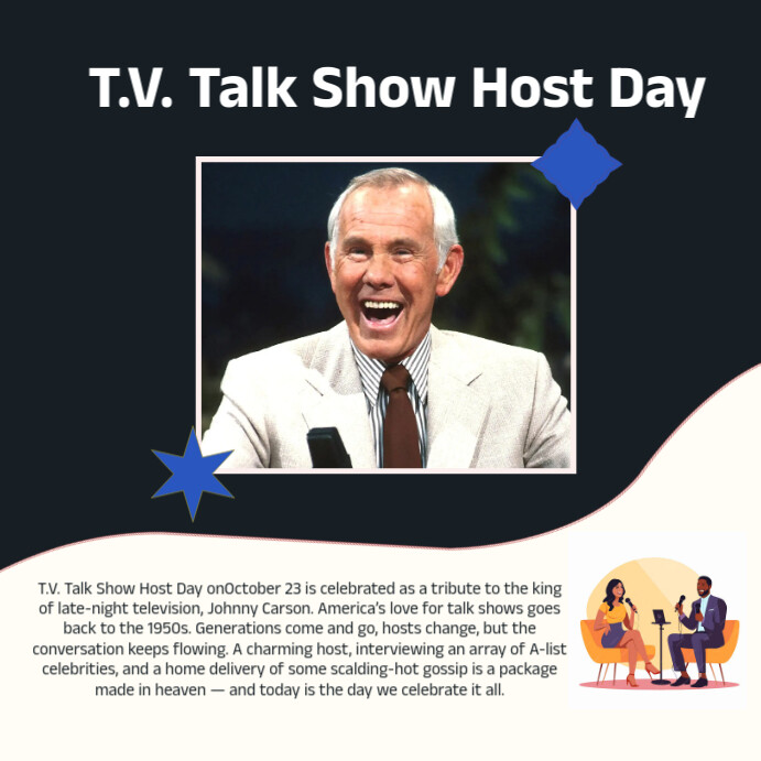 T.V. Talk Show Host Day Template | PosterMyWall
