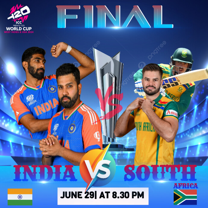 T20 world cup final India vs South Africa mat Template | PosterMyWall
