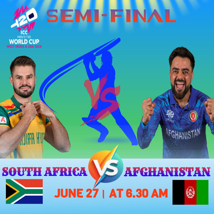 T20 world cup semi-final match South Africa Templat | PosterMyWall
