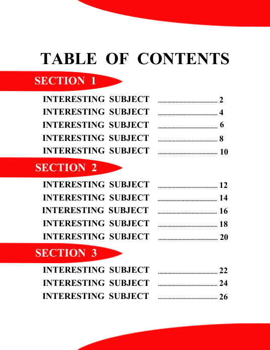 Table of Content Template | PosterMyWall