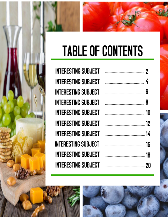 Table of Content Template | PosterMyWall