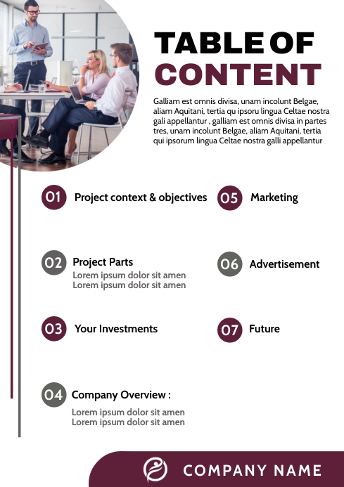 table of content purple and white colors desi Template | PosterMyWall