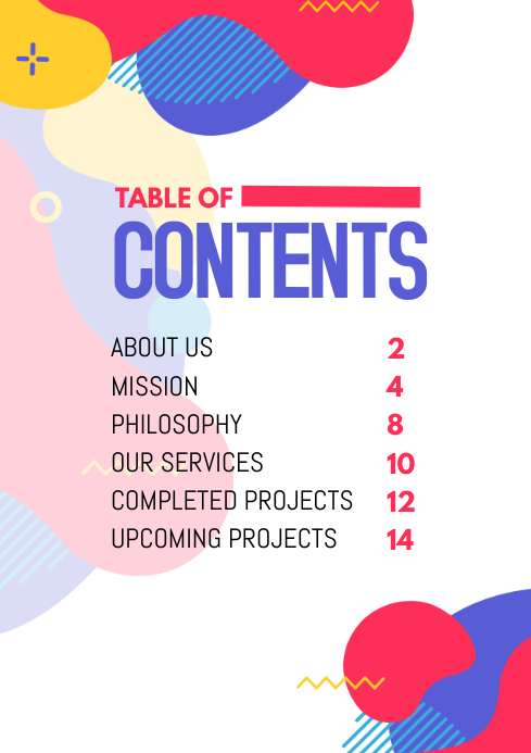 Table of Content Template | PosterMyWall