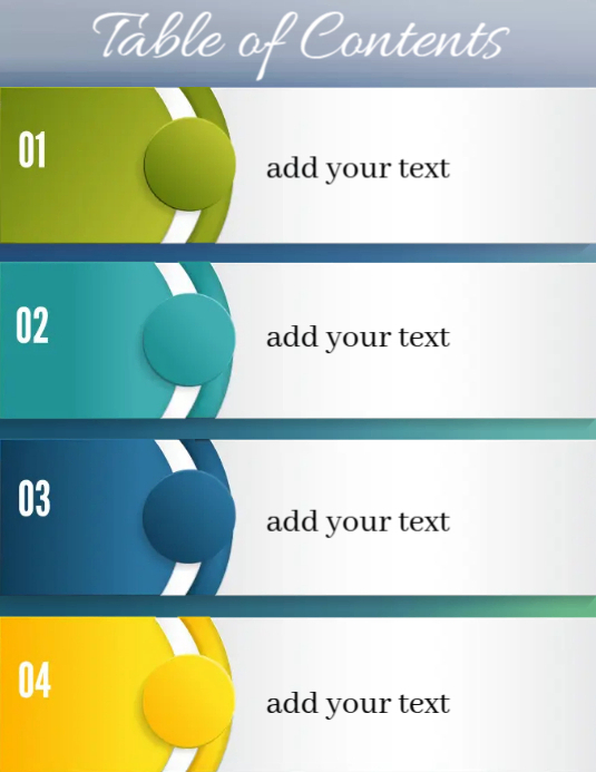 Table of Contents Template | PosterMyWall