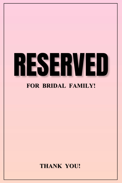 Table Reserved Template | PosterMyWall