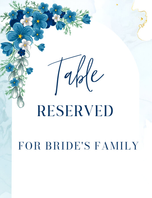Plantilla de Table reserved for brides family poster ad design ...